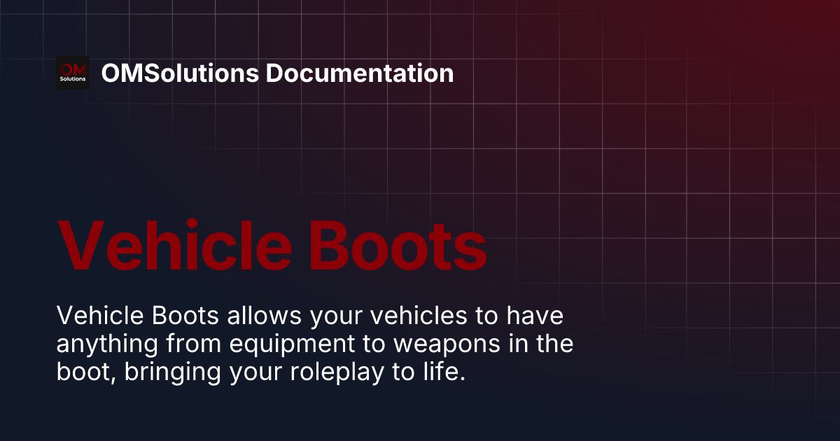 Vehicle Boots | OMSolutions Documentation